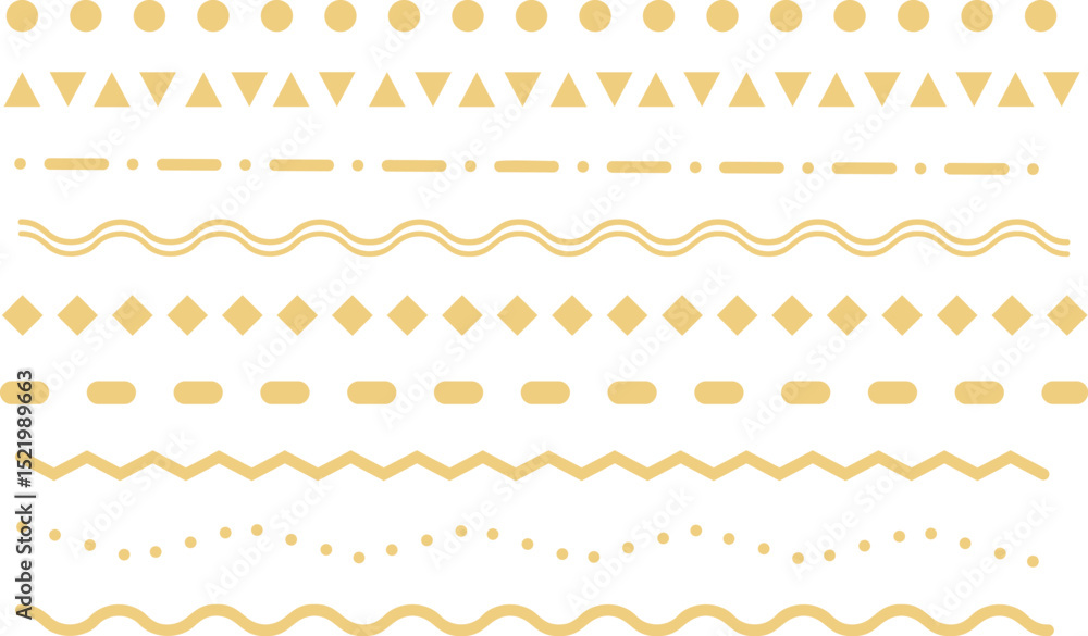 Vector line set -1- yellow. Lines, borders, underline の Stock ベクター ...