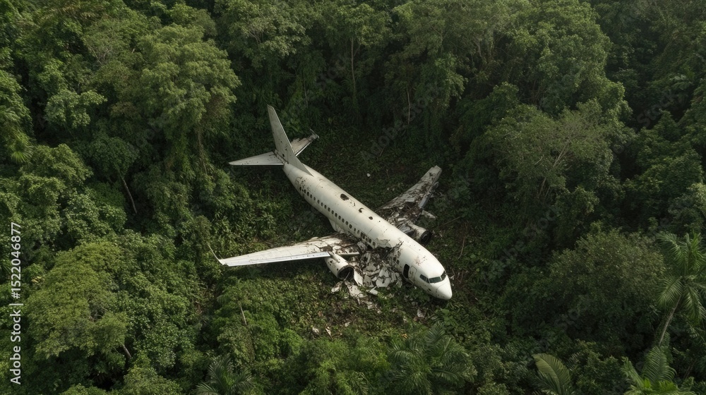 Airplane crash - tragic disaster, aviation failure, catastrophic impact ...