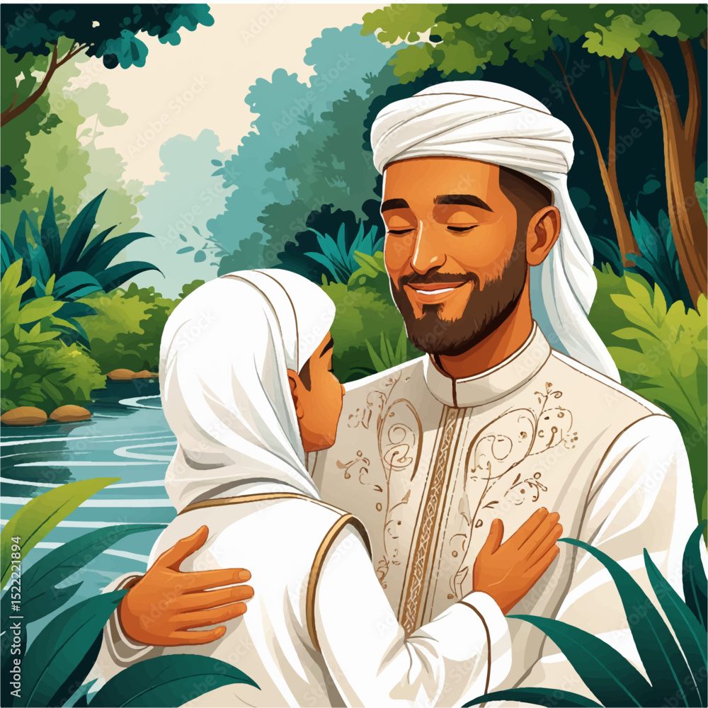 Stockvector Eid Mubarak! Celebrating the Beauty of Faith, Family, and ...