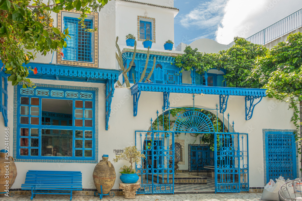 Sidi Bou Saïd, Tunisie - 17 avril 205 : Musée Dar El Annabi, maison ...
