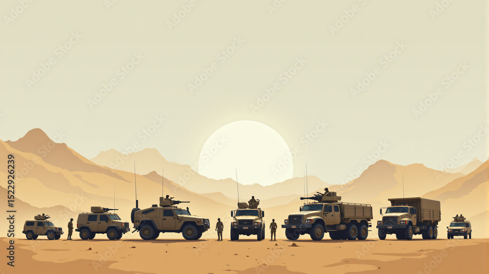 Military Vehicles in Desert Stock Photo | Adobe Stock