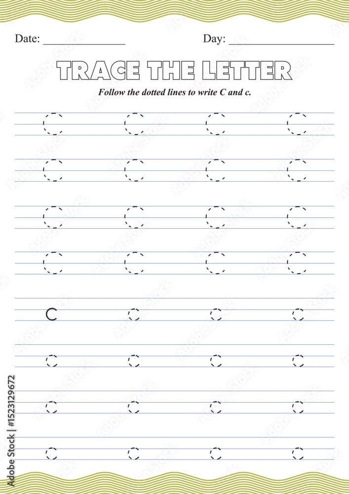 Alphabet Tracing Worksheet – Uppercase and Lowercase Letter C Printable ...