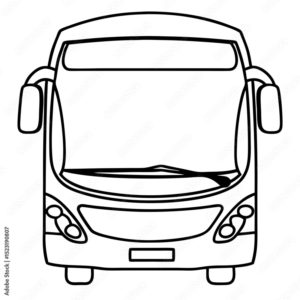 Electric bus front view with led lights. Modern electric bus design ...