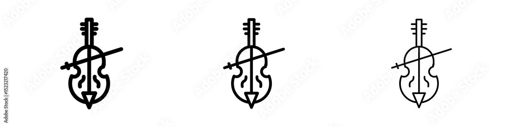 Cello icons in flat style. line art. vector illustration Stock Vector ...
