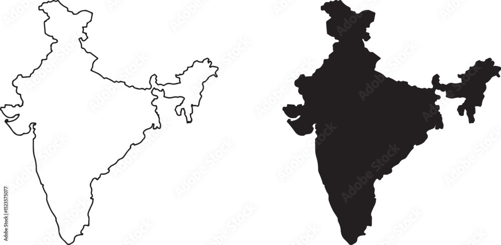 india, indian, map, country, nation, border, outline, silhouette ...