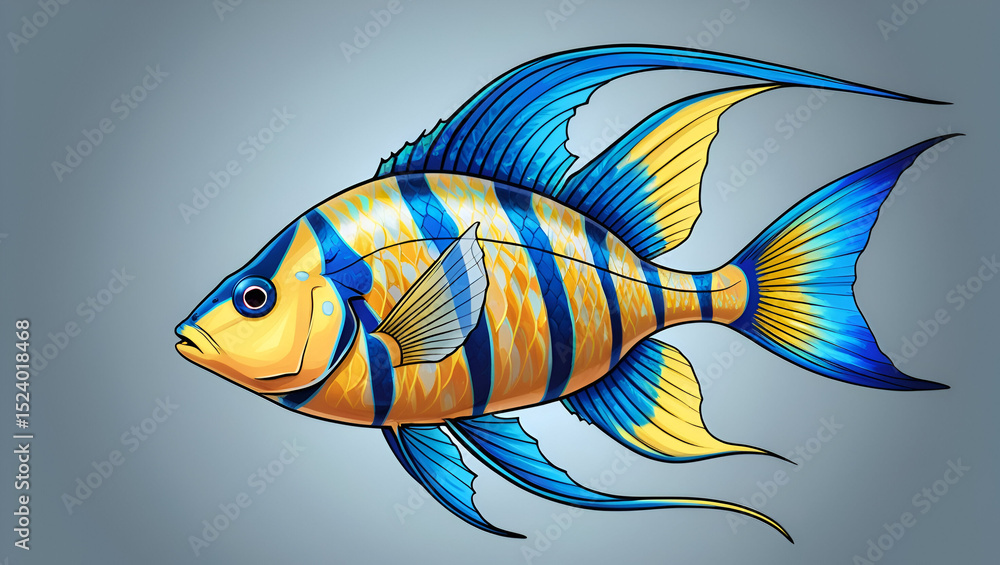 Stock-Illustration „Female Masked Swallowtail Angelfish, also known as ...