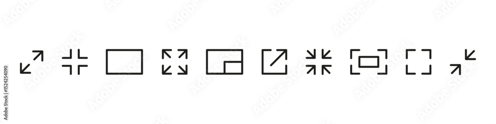 Vector de Stock Full screen icon. Enlarge screen vector set. Isolated ...