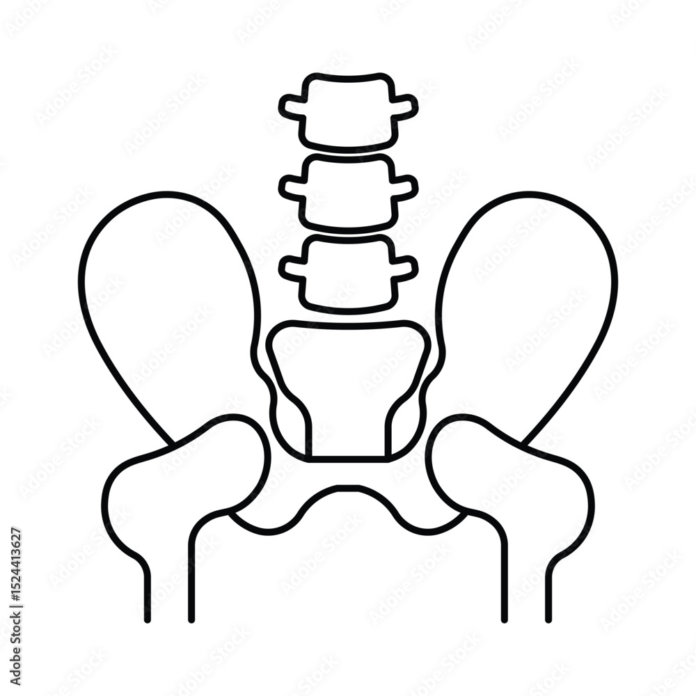 Tailbone Human body line editable icons set, illustration in modern ...