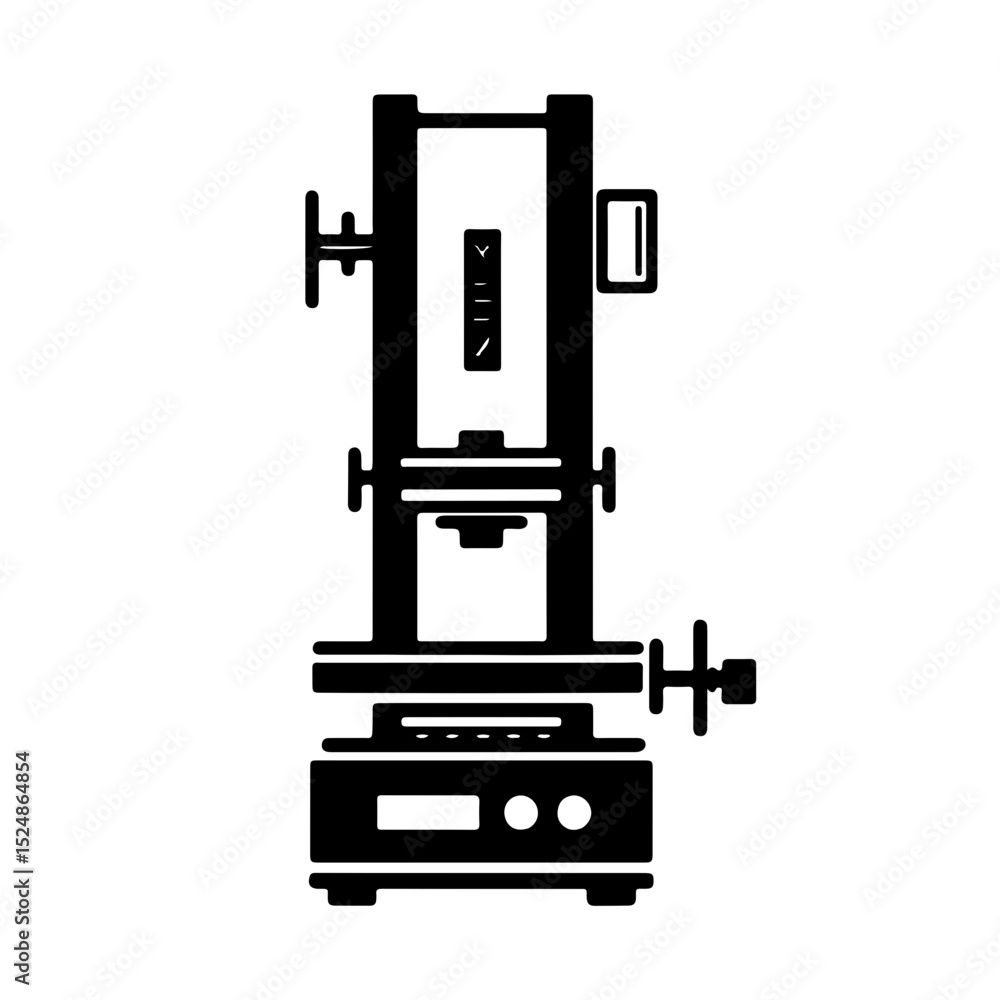 Image vectorielle Stock Industrial Milling Machine Silhouette. A bold ...
