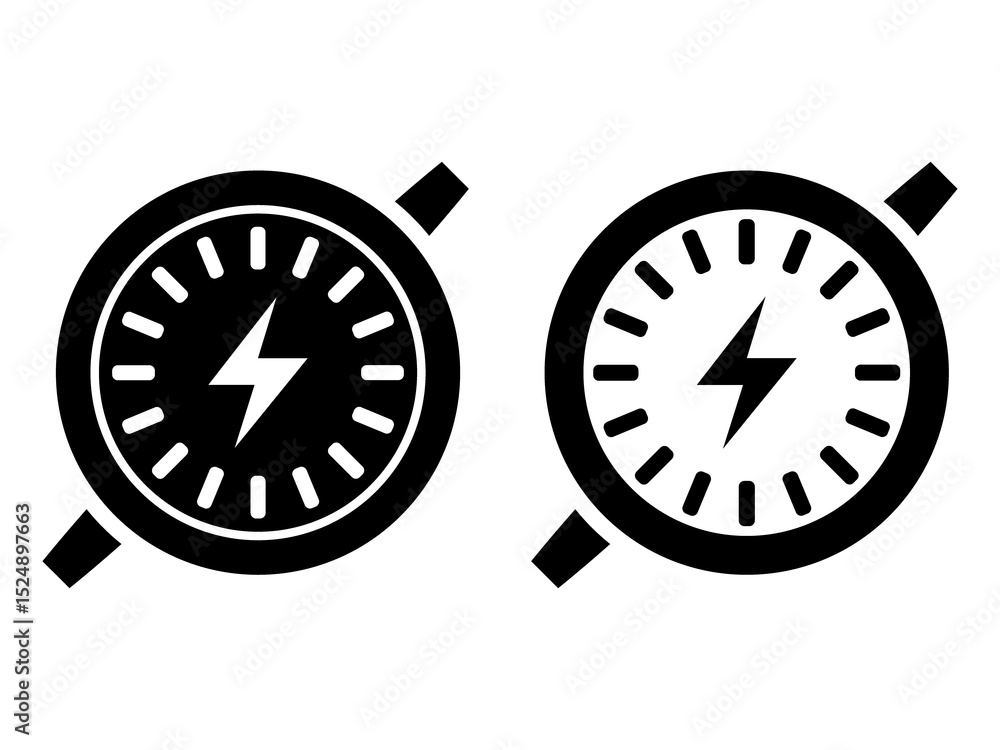 High-Resolution Vector Icons Power Meter Gauge, Energy Indicator ...