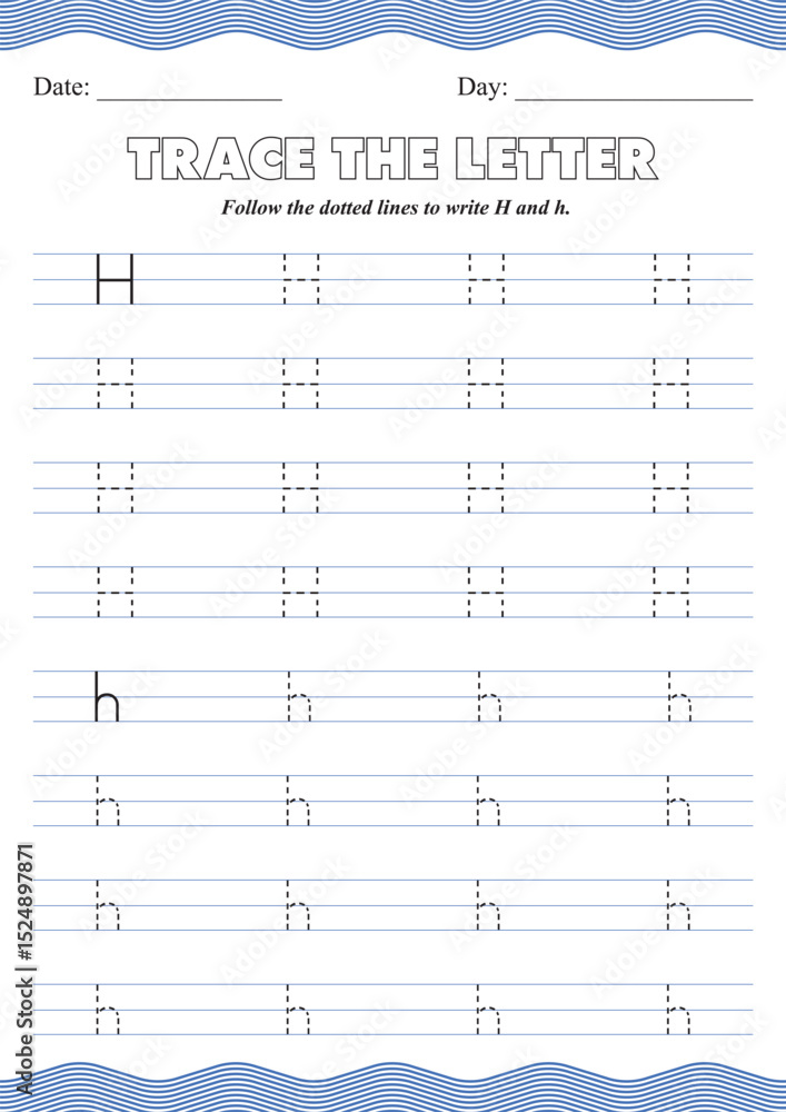 Printable Letter H Tracing Worksheet – Handwriting Practice for ...