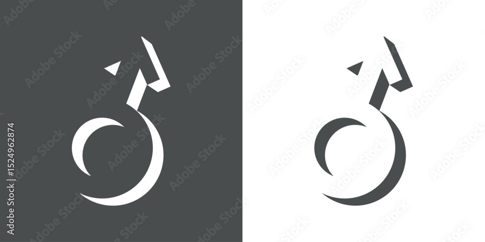 Logo símbolo hombre en perspectiva 3d y espacio negativo Stock Vector ...