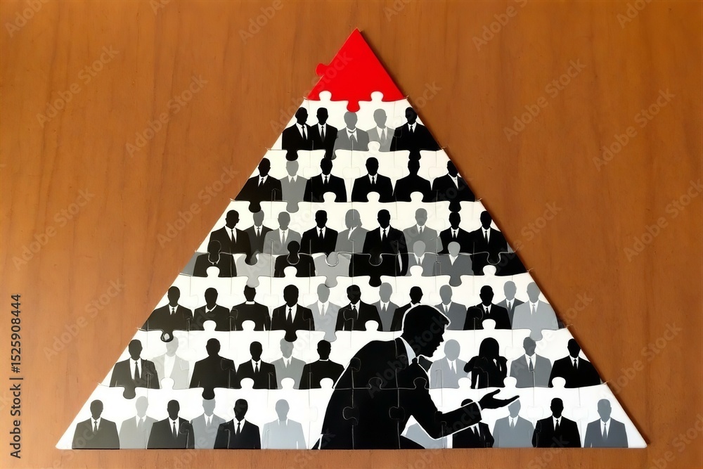 Stock-Illustration „Pyramid Scheme Puzzle: Business Hierarchy ...
