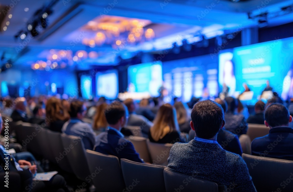 Audience attending business conference presentation event Stock Photo ...