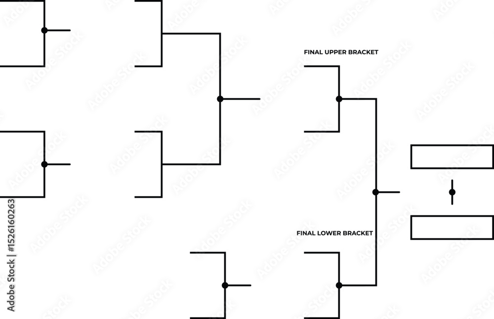 Tournament Bracket upper bracket and lower bracket Stock Vector | Adobe ...