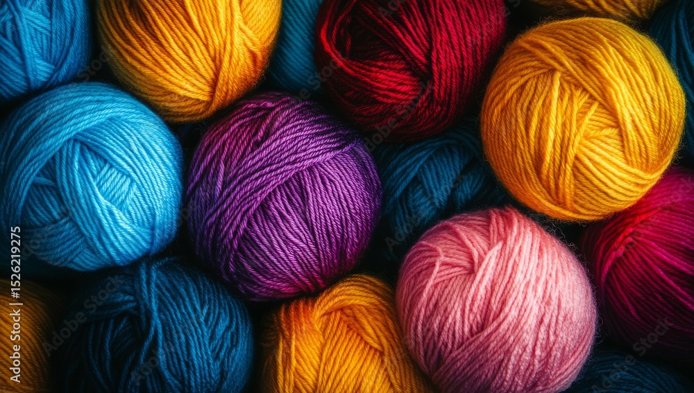 Detailed View Of Multiple Yarn Balls Offers A Close-Up Exploration Of ...