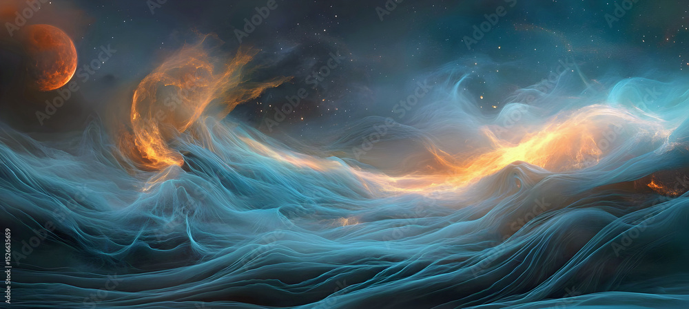 planet fiery explosion cloud background, ai generated. Stock ...