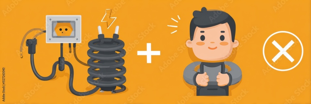Electrical Safety Dos and Donts Infographic Featuring Flat Plugs and ...