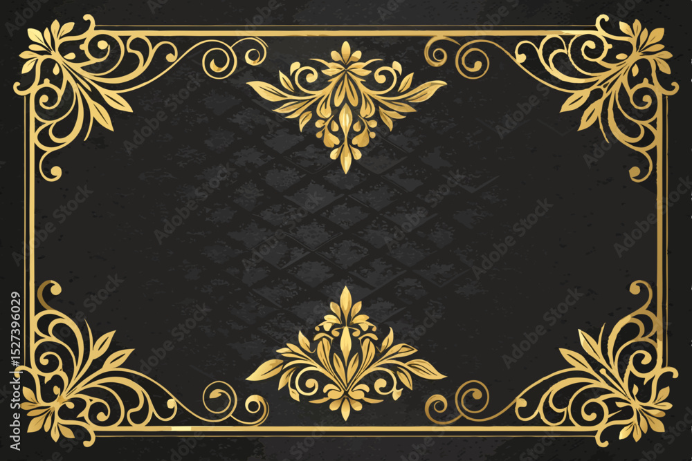 Design a lavish vector border for a luxury invitation, incorporating ...