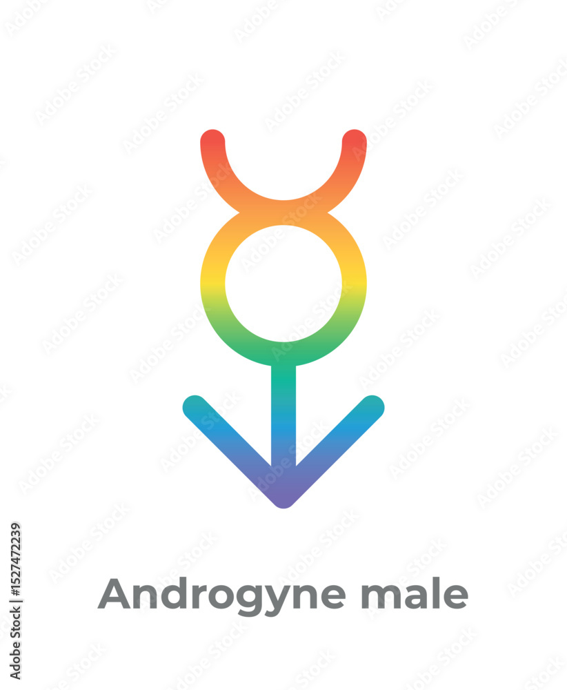 Стоковое векторное изображение «Androgyne male LGBT, LGBTQ, LGBTQIA+ ...