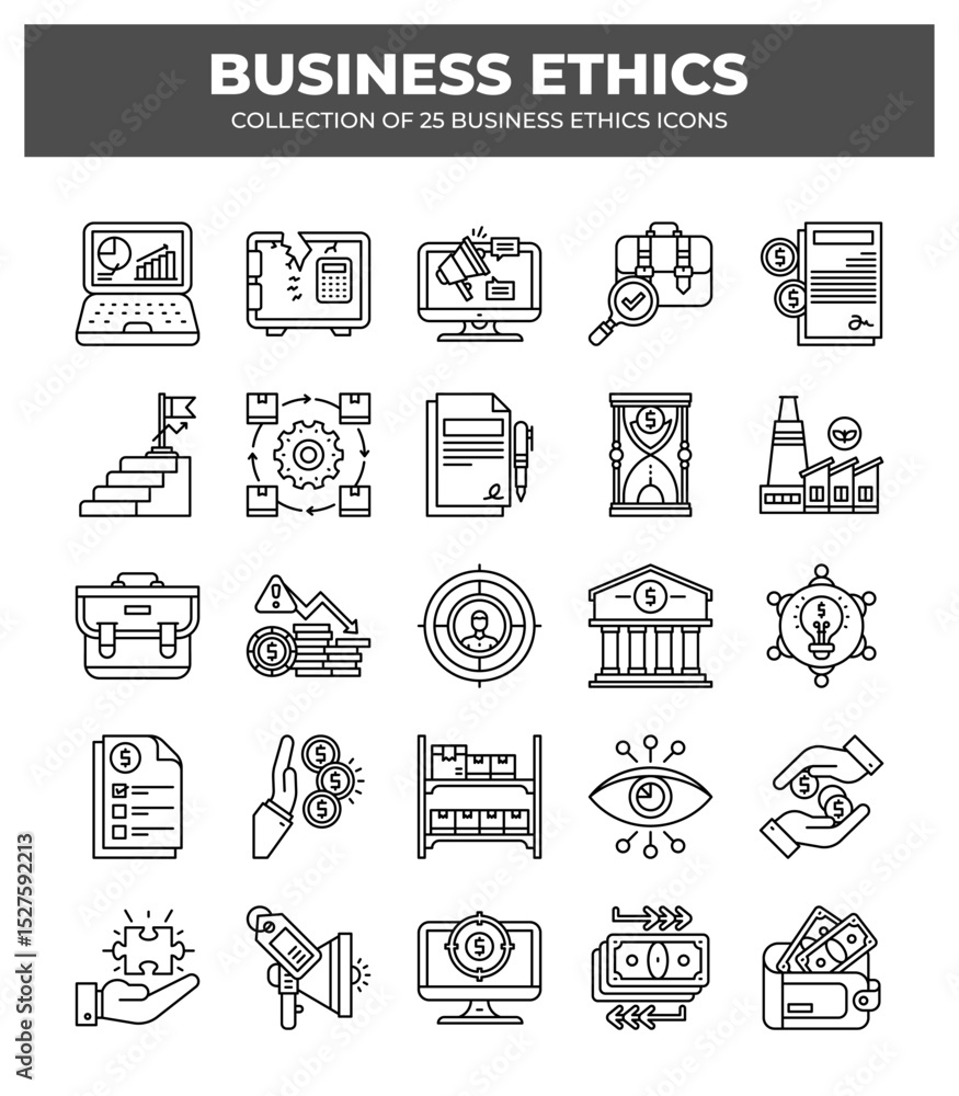 Collection of 25 Business Ethics Icons: A Guide to Ethical Business ...