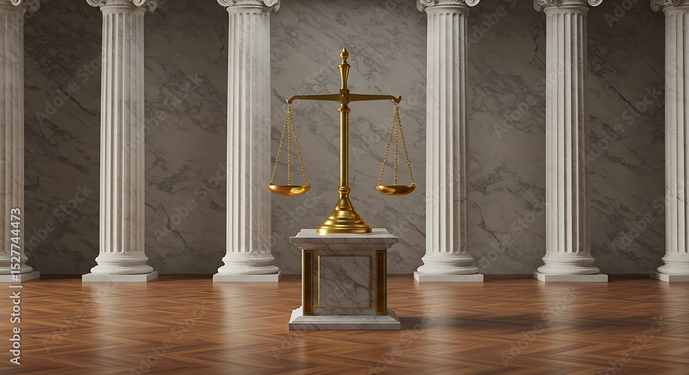 The photograph captures a timeless representation of legal principles ...