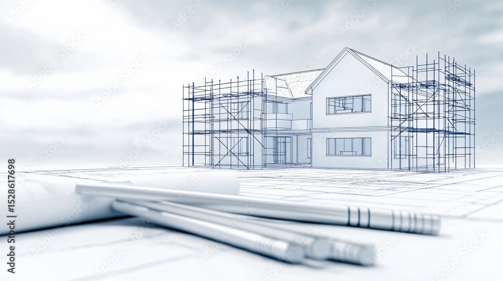 Ilustracja bez tantiem: An exploded blueprint diagram of a load-bearing ...