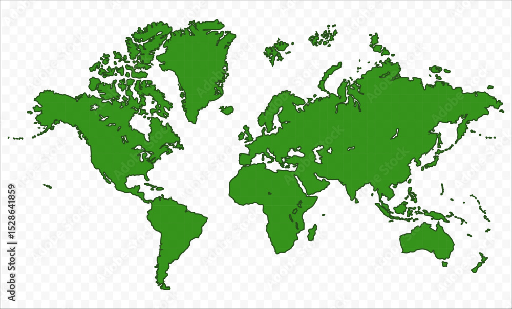 Стоковое векторное изображение «World map accurate scale-08, world map ...