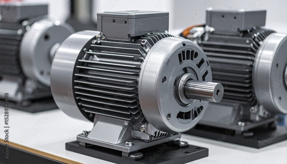 High efficiency Industrial Electric Motors Showcase Close up view of ...