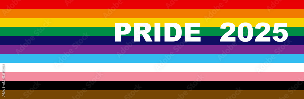 Pride 2025 Rainbow Flag LGBTQIA+ Banner. Equality, Inclusivity. Gay ...