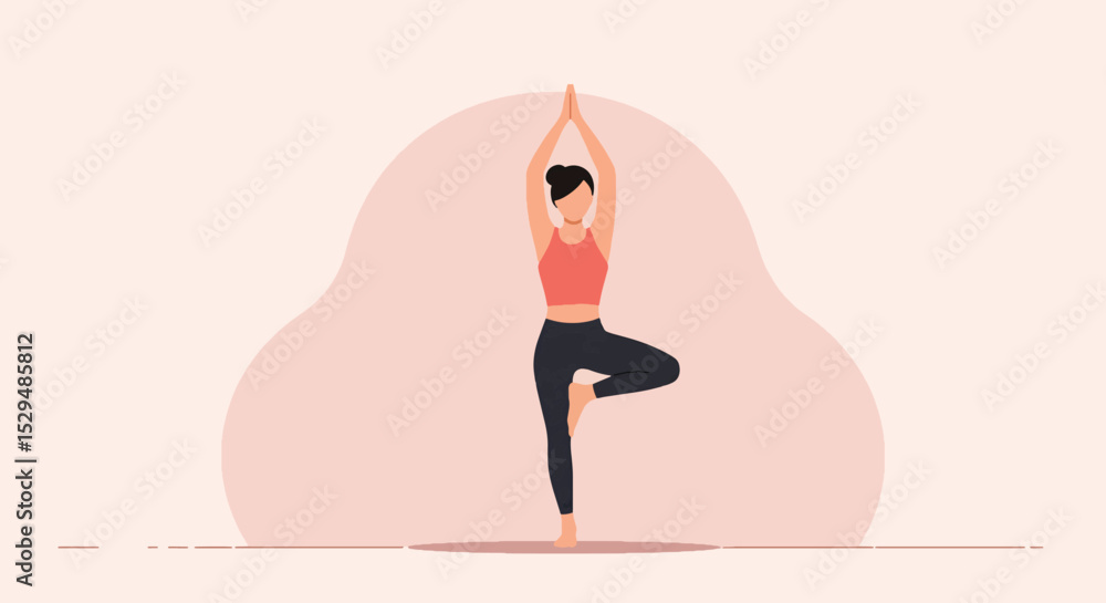Find Your Balance A Guide to Tree Pose Yoga for Beginners Stock Vector ...