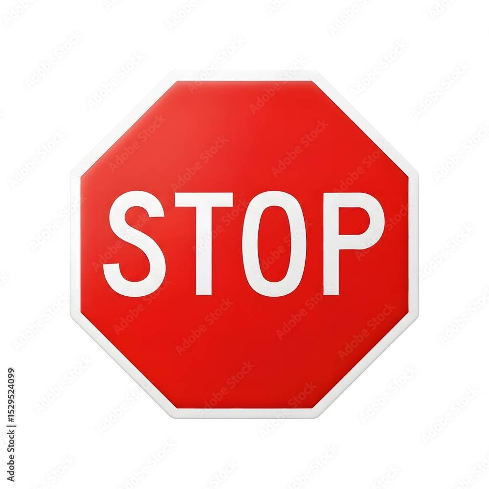 Stop Sign A Red Octagon Symbol of Caution and Safety Stock Illustration ...