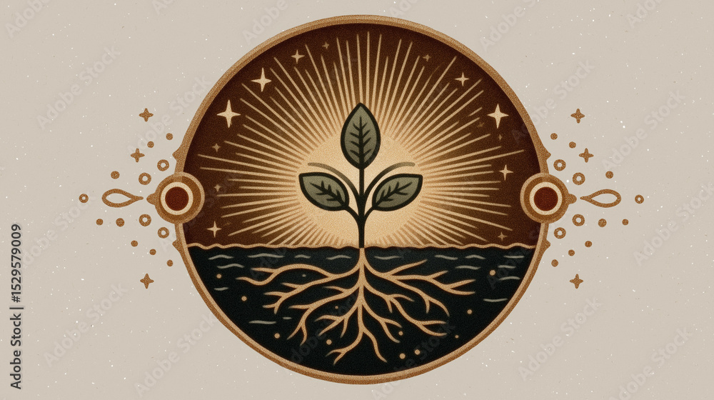 Growing Seed: A stylized illustration of a seed sprouting, encircled by ...