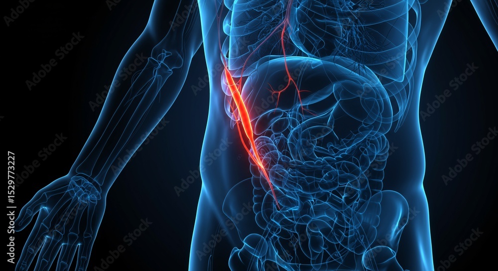 Highly Detailed Anatomical Illustration of the Human Body's Psoas Major ...