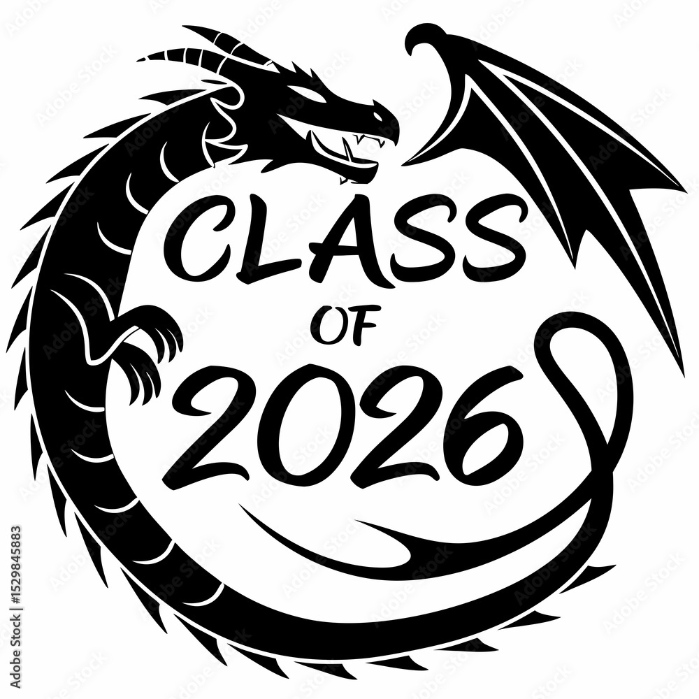 Class of 2026 dragon graduation design の Stock ベクター | Adobe Stock