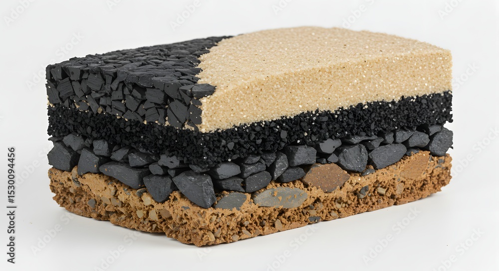 Anatomy of a Road Construction Cross Section Revealing Materials Used ...