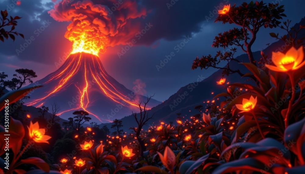 Stock-Foto „ultra realistic 8k high resolution image of a volcano ...
