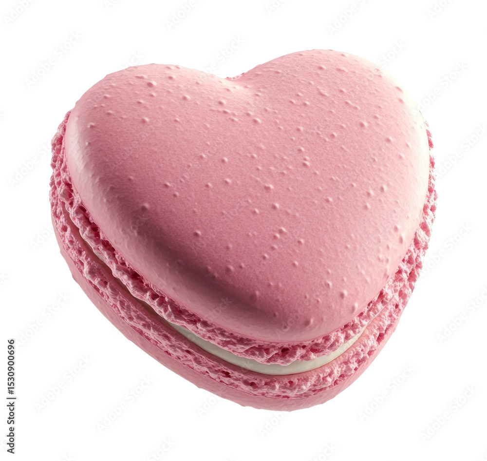 Foto de Stock PNG A pink heart macaron sweets confectionery heart-shaped. | Adobe Stock