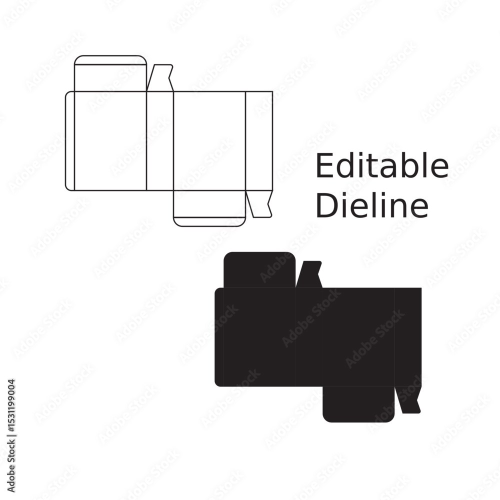 Vektor Editable Packaging Die-Cut Template Design Your Custom Box ...
