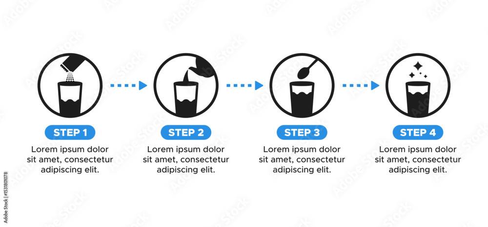 How to Make Instant Drinks – Step by Step Visual Icons for Preparing ...