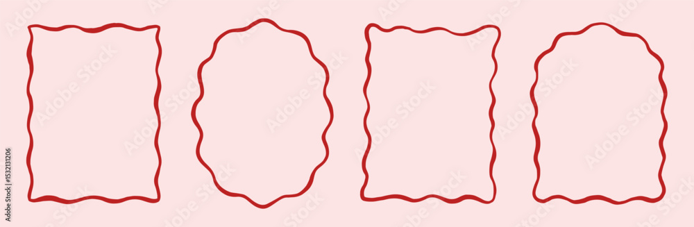 Wavy edge shapes frame box vector illustration isolated on white ...