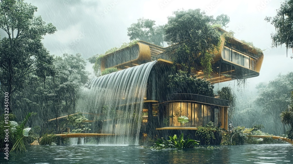 Ilustración de Stock Green Architecture for Extreme Weather Conditions ...