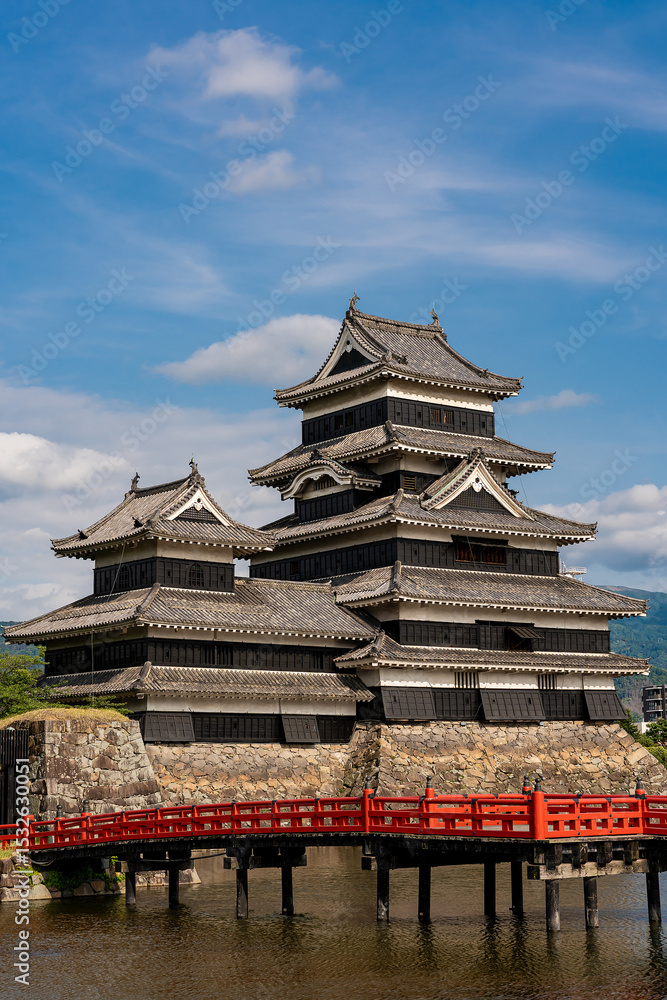Beautiful of the evening light cast upon Matsumoto Castle, also known ...