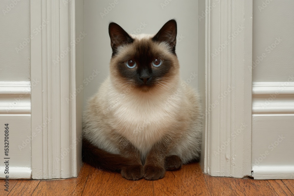 Hilarious Siamese Cat Sitting Upright Like a Human with a Serious Look ...