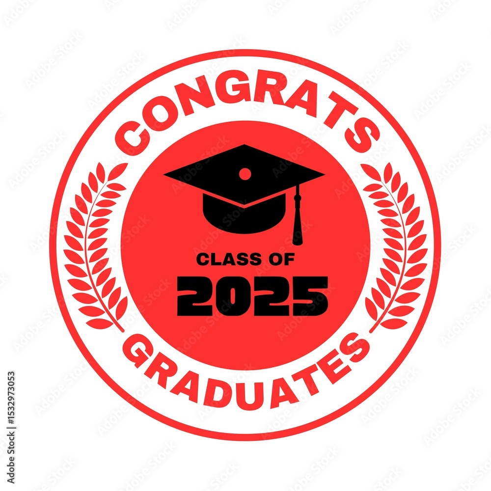 Ilustración de Stock CONGRATS stamp, graduates logo, design Class of ...