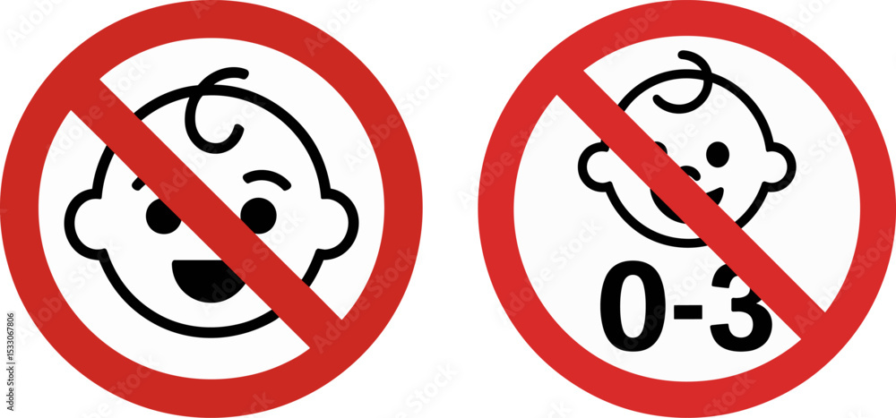 Stock-Vektorgrafik „Not Suitable for Children Under 3 Years Sign ...