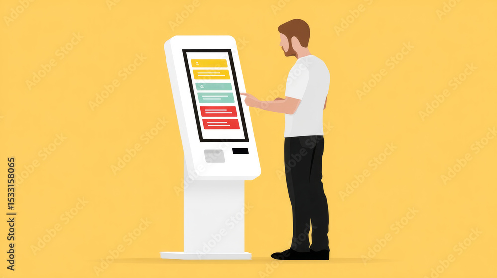 Interactive touchscreen ordering kiosk interface for modern retail ...