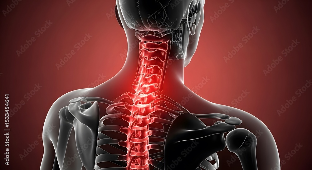 Human Cervical Spine Anatomy: A Detailed 3D Medical Illustration ...