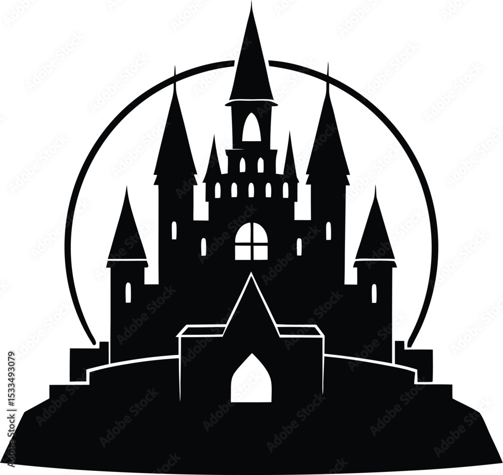 vector illustration of castle silhouette Stock Vector | Adobe Stock