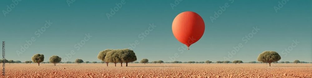 Vast Australian Outback Landscape with Scattered Eucalyptus Trees and ...